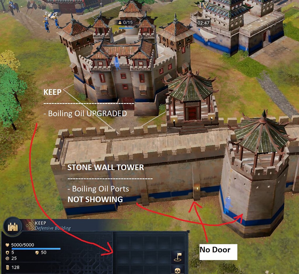 Chinese - Low Graphics + (Stone Wall Tower) - Incorrect Model for Stone Wall Tower (Boiling Oil ...