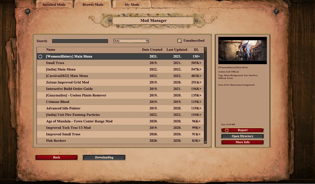 MODS NOT WORKING (MICROSOFT VERSION) - II - Report a Bug - Age of Empires Forum