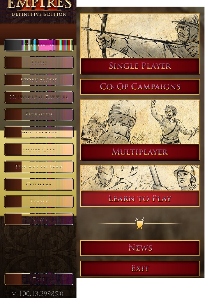 Entire UI is now rainbow colored and hard to read - III - Report a Bug - Age of Empires Forum