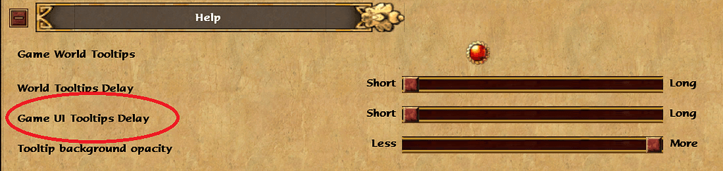 Options menu missing slider for "Game UI tooltips delay" - III - Report a Bug - Age of Empires Forum