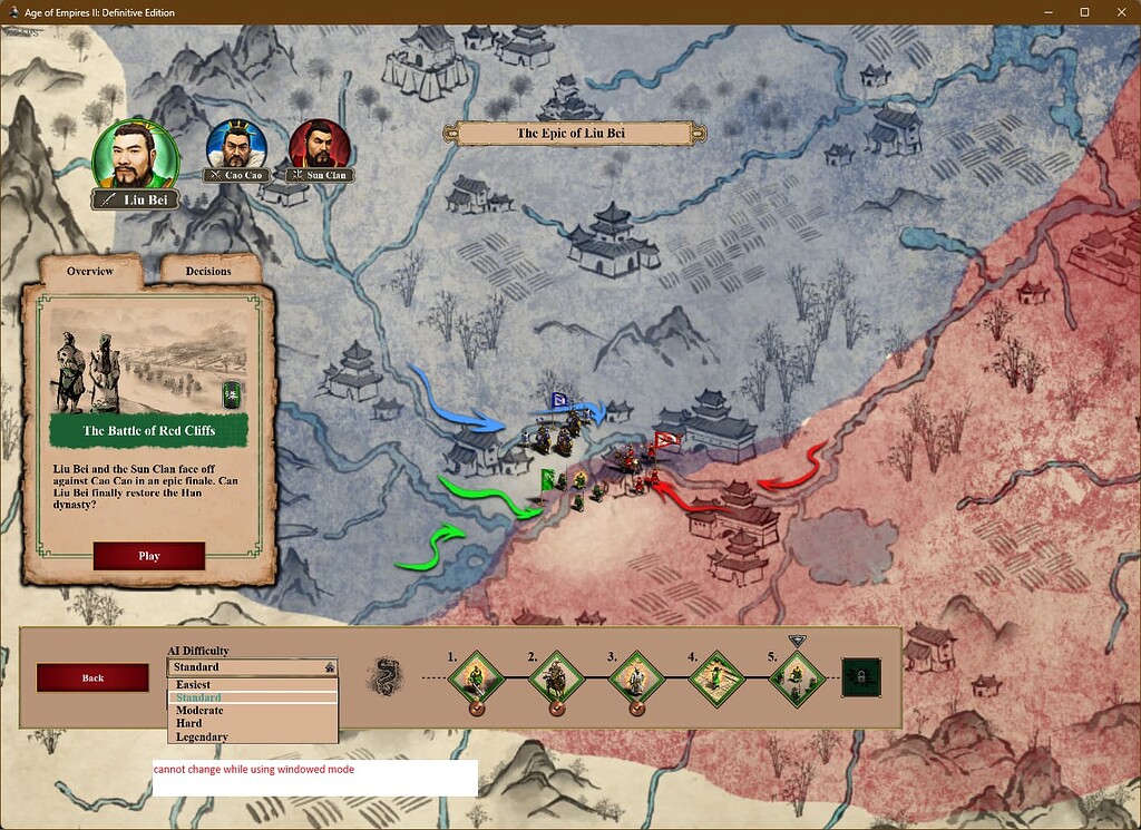 In windowed mode, can't change AI difficulty of the 3K Campaign - II - Report a Bug - Age of ...