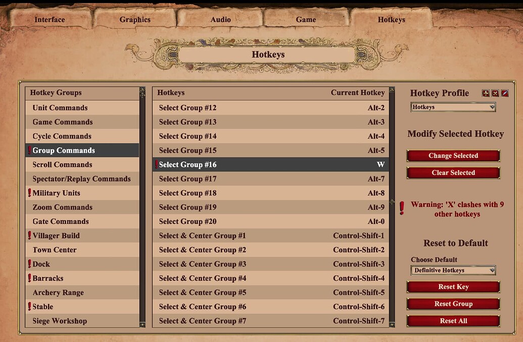 Setting hotkeys only recognises "W" - II - Report a Bug - Age of ...