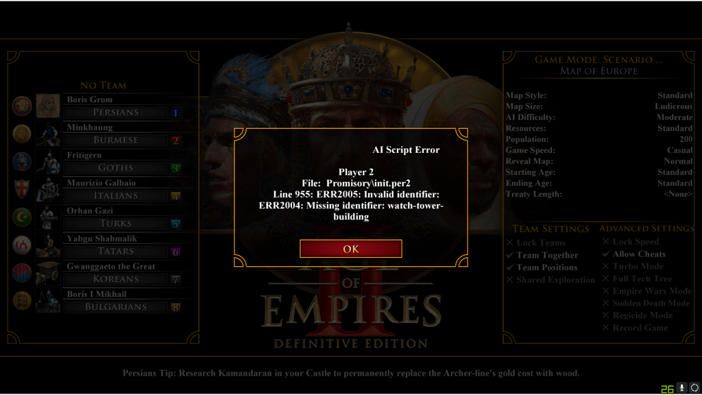 AI Script Error - Ask for Help - Age of Empires Forum