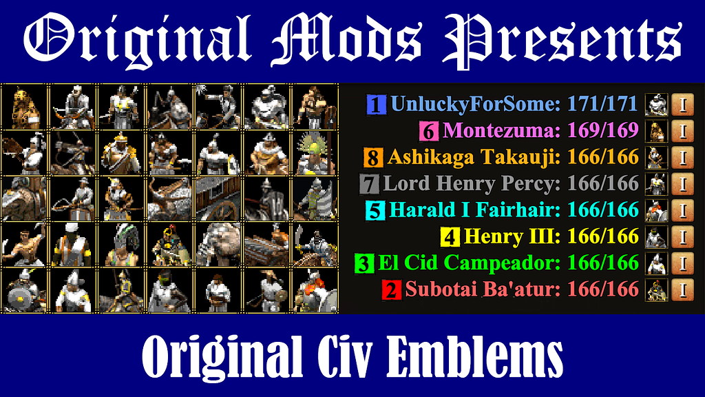 [Mod] UFS - Original Civ Emblems - II - Modding - Age of Empires Forum