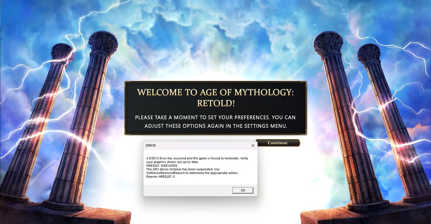 Game Crashes On Start Up D3d12 Error Report A Bug Age Of Empires Forum