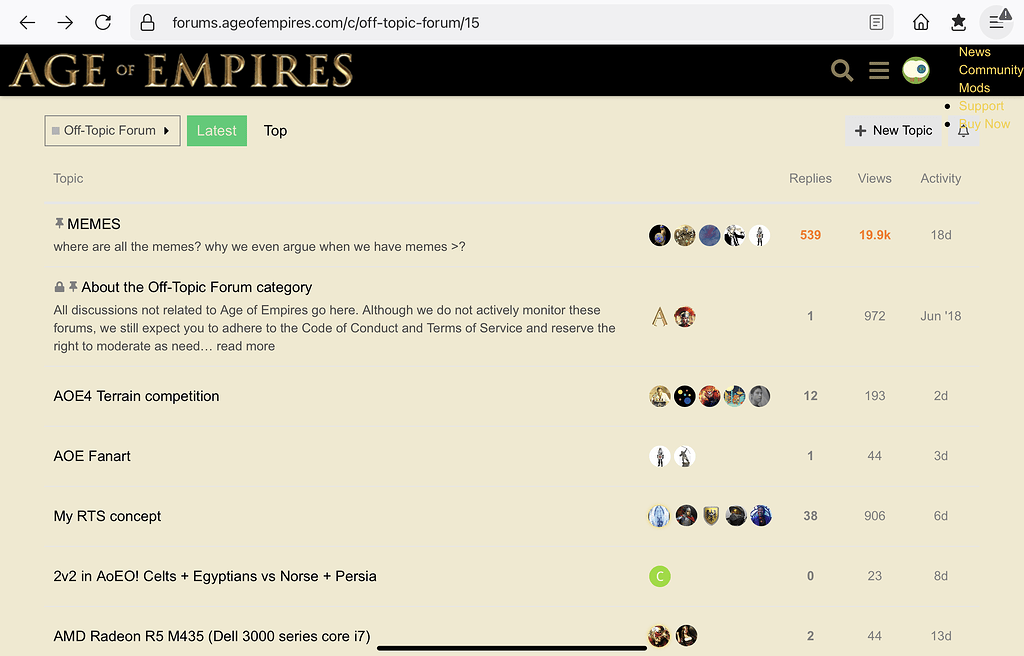 Legacy forum theme appears to have broken css - Off-Topic Forum - Age ...