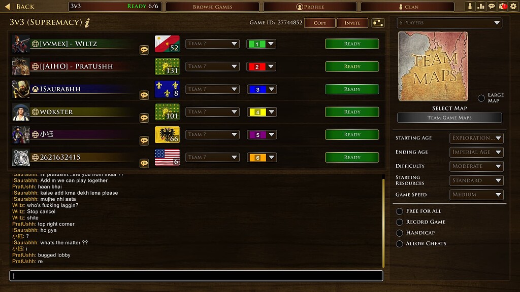 Game not started even when all are ready - III - Report a Bug - Age of Empires Forum