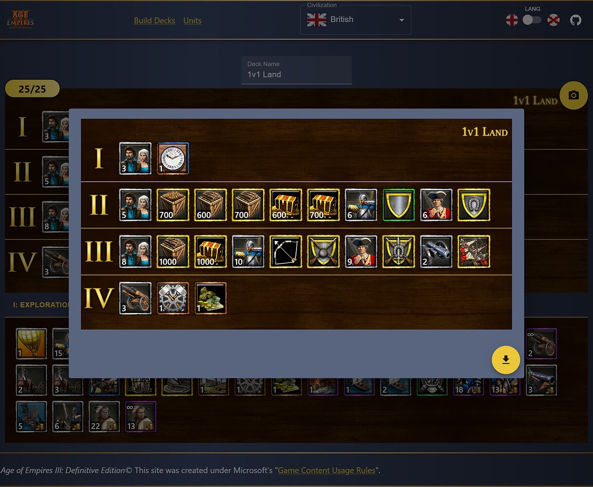AOE III DEck builder (ON-LINE) - III - Discussion - Age of Empires Forum