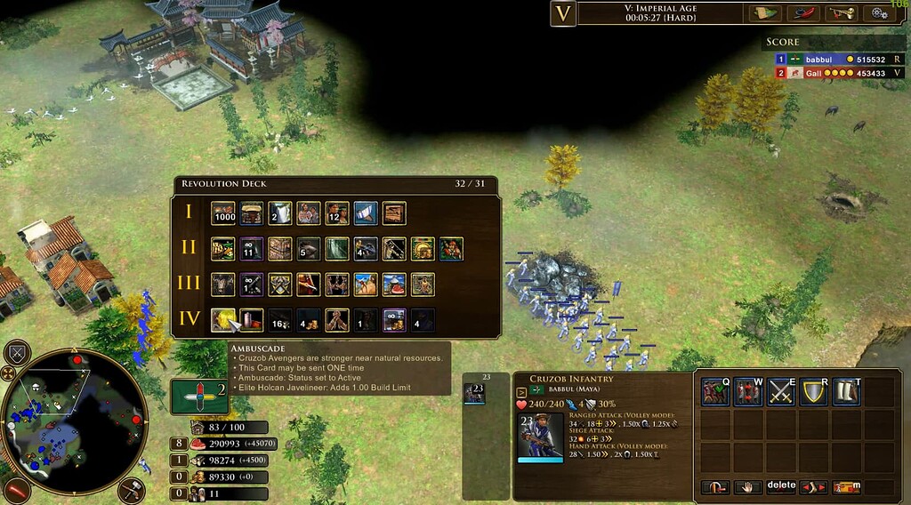 Cruzob infantry on maya revolution instead of cruzob avenger on 1 match ...