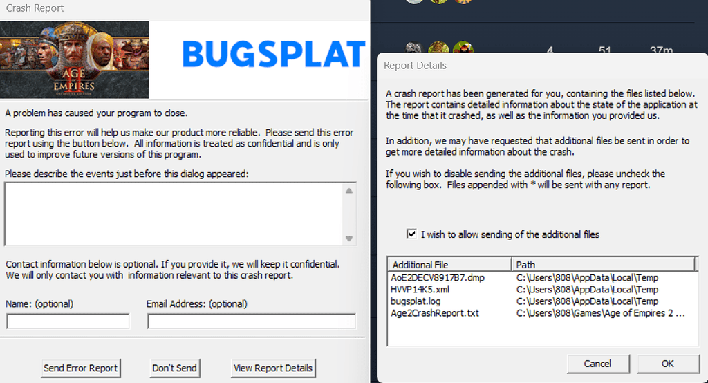 URL Helper Crashes Game - II - Report a Bug - Age of Empires Forum