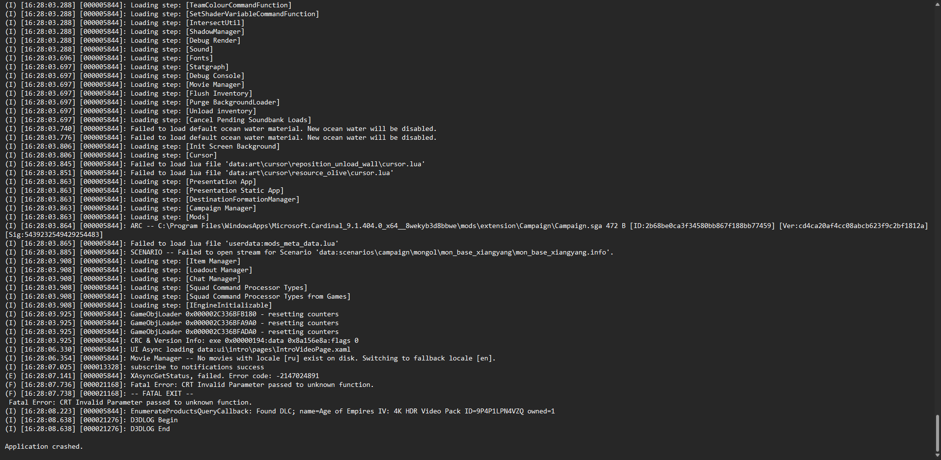 Chrashes during into, error release_9_1_1_RTM_Gaming.Desktop.x64 ...