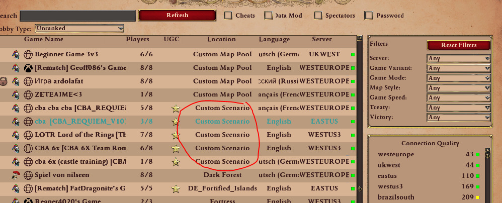 Custom Scenario Filter - II - Discussion - Age of Empires Forum